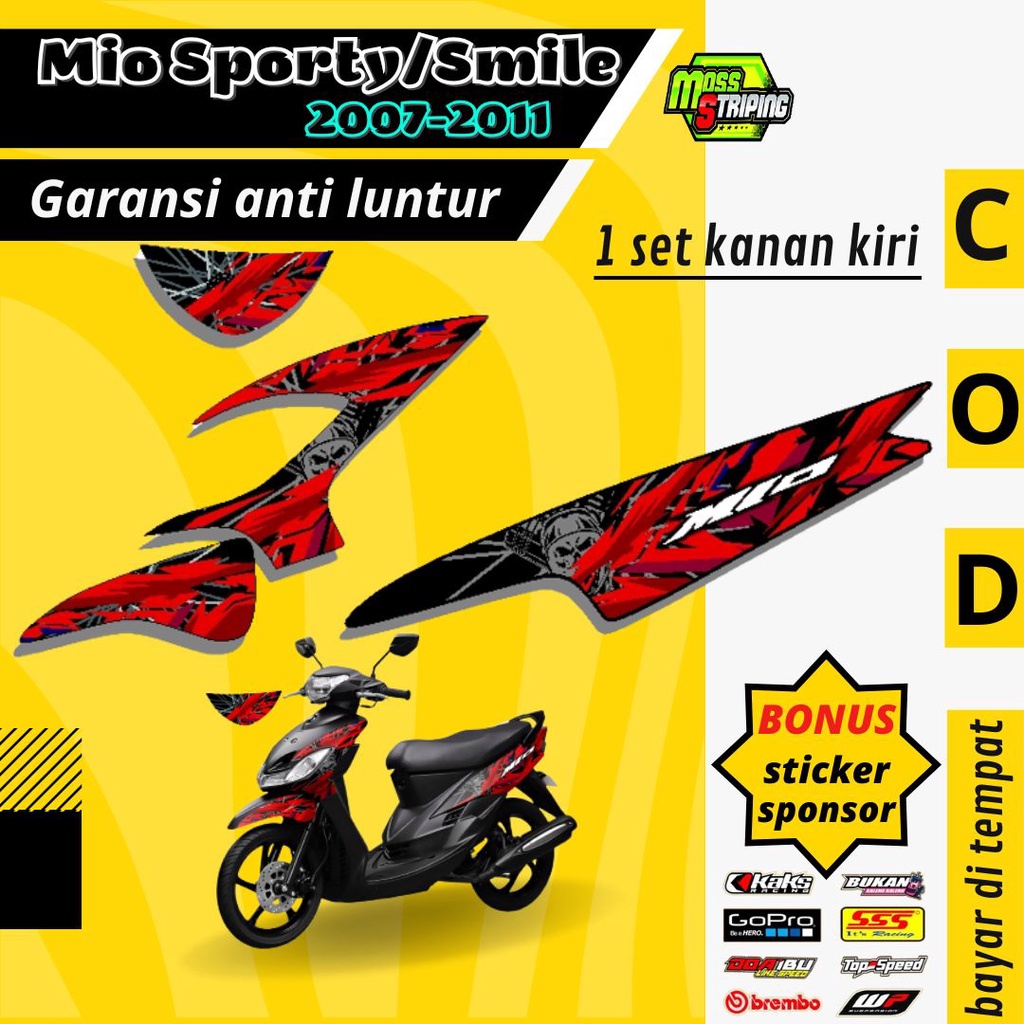 Jual Striping Stiker lis decal Mio Smile Mio Sporty Mio 110 2004 2005 ...