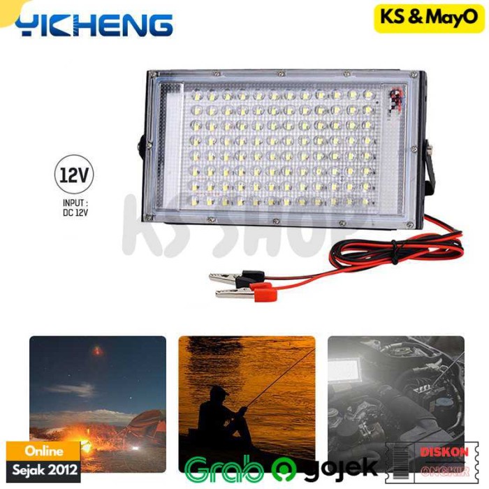 Jual Lampu Sorot LED Outdoor Taman Cool White 6000K 12V 100W 96 LED ...