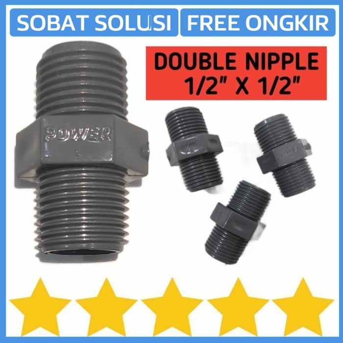 Jual DOUBLE NIPPLE 1/2 INCH AW NEPEL KONEKTOR DRAT LUAR PVC RUCIKA POWER | Shopee Indonesia