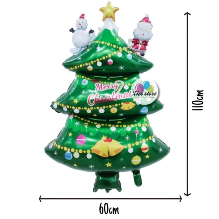 Jual A0712 Balon Foil Pohon Natal 3 Susun Jumbo / Balon Xmas / Balon ...