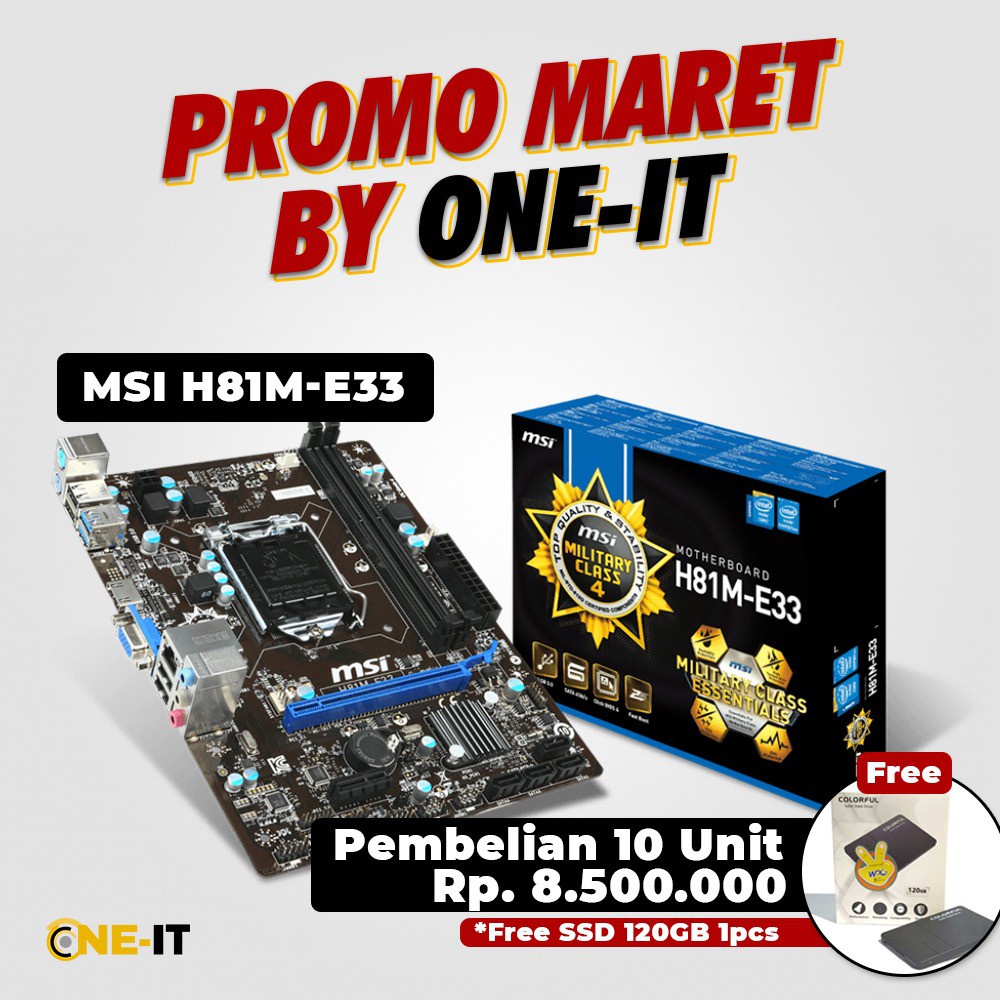 Jual 10 Unit Motherboard MSI H81M-E33 | Shopee Indonesia