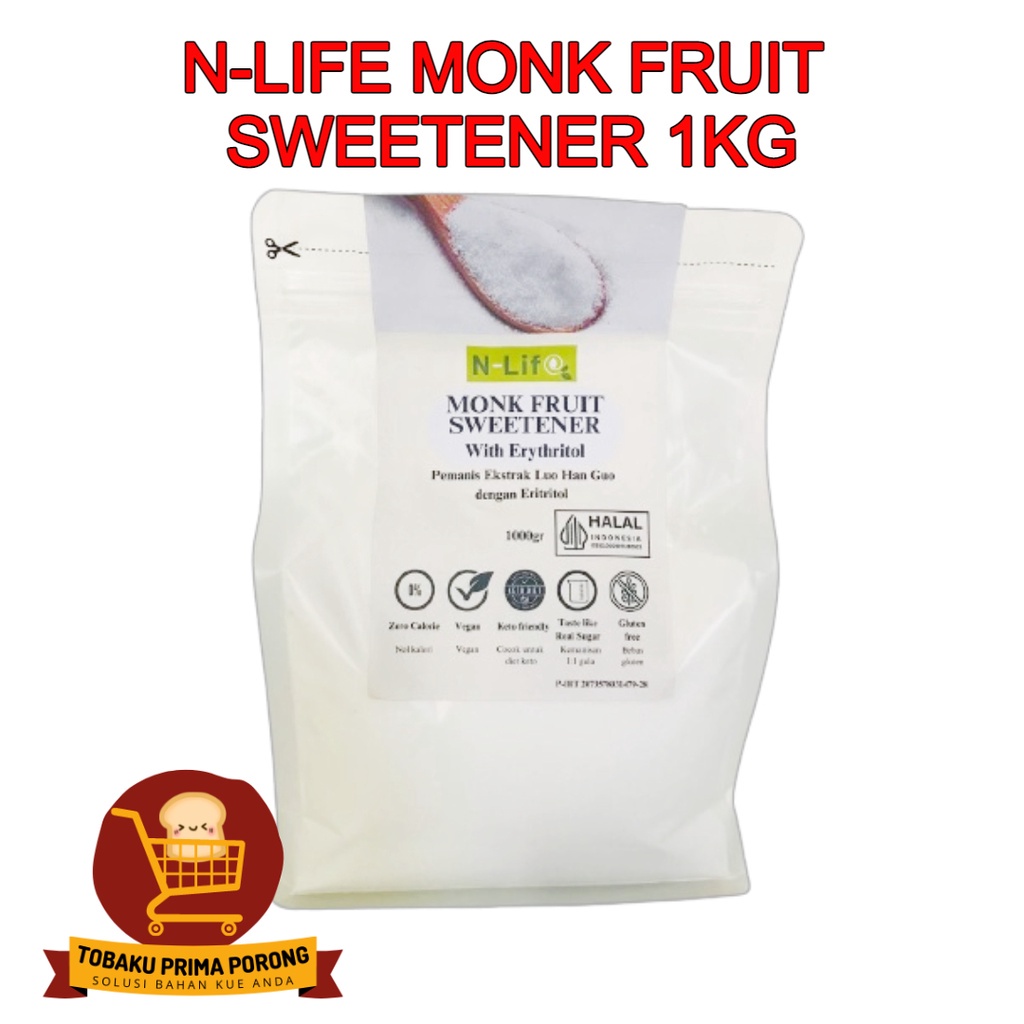 Jual GULA RENDAH KALORI / DIABETES N-LIFE MONK FRUIT SWEETENER 1KG ...