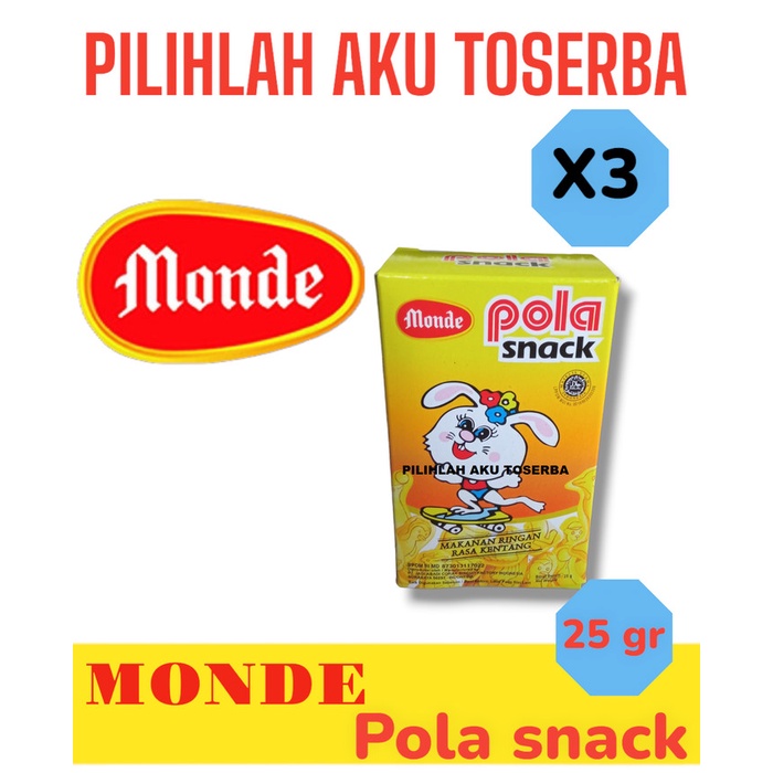 Jual Monde POLA SNACK 25 gr - ( HARGA 3 BOX ) | Shopee Indonesia