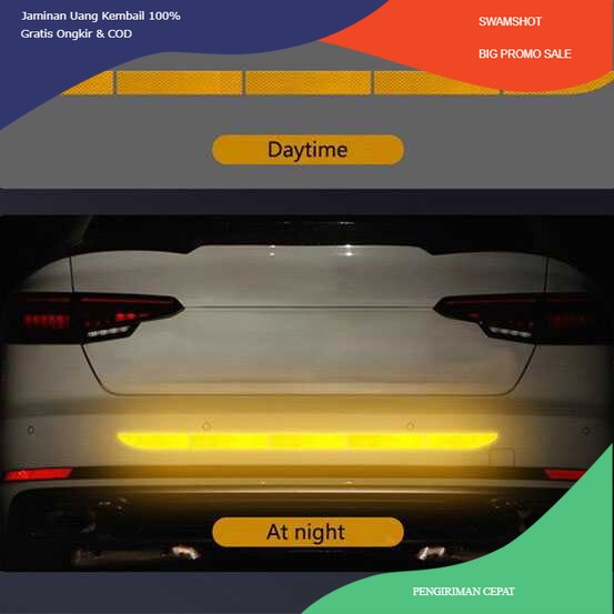 Jual Stiker Bumper Body Belakang Mobil Truck Mata Kucing Reflektor 90cm ...