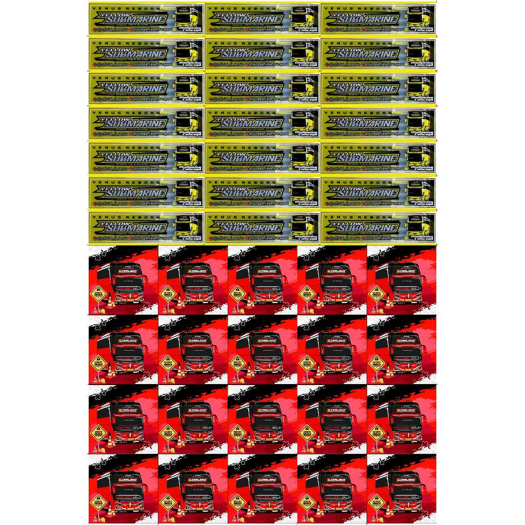 Jual STICKER BUS BASURI TUNGGAL JAYA CAMPUR 1 Lembar Isi 41 kotak ...