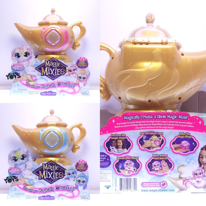 Jual Magic Mixies Magic Genie Lamp with Interactive 8" Pink/Blue Plush ...