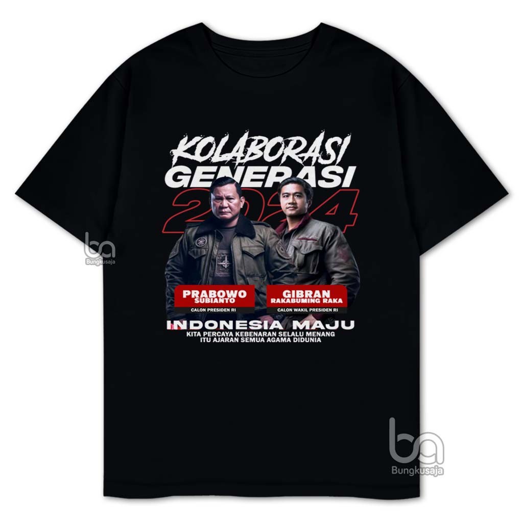 Jual Kaos Prabowo Gibran Presiden 2024 - Kolaborasi Generasi - Baju All In Prabowo Gemoy ...