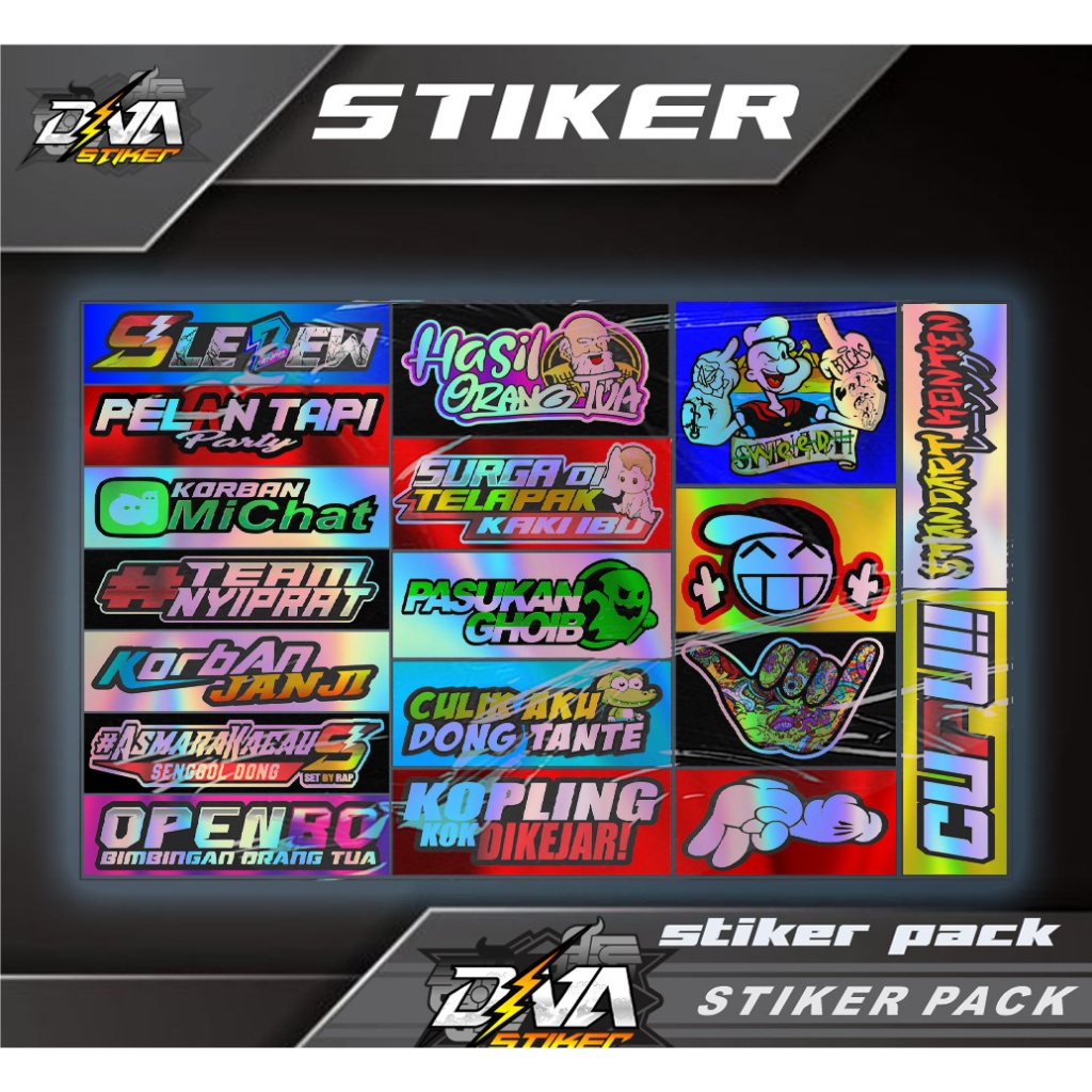 Jual Stiker Pack SLEBEW Stiker Pack Keren Stiker Motor Kata Kata Viral ...
