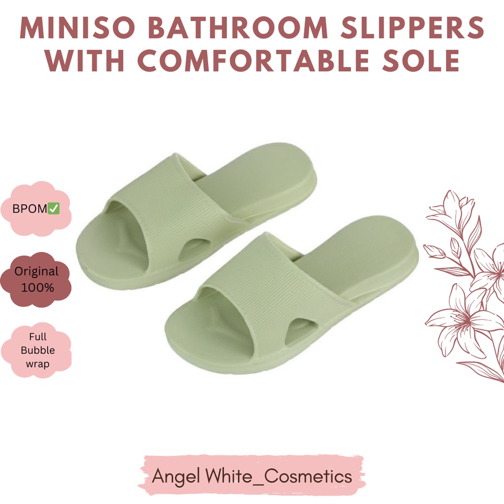 Jual MINISO BATHROOM SLIPPERS WITH COMFORTABLE SOLE | Shopee Indonesia