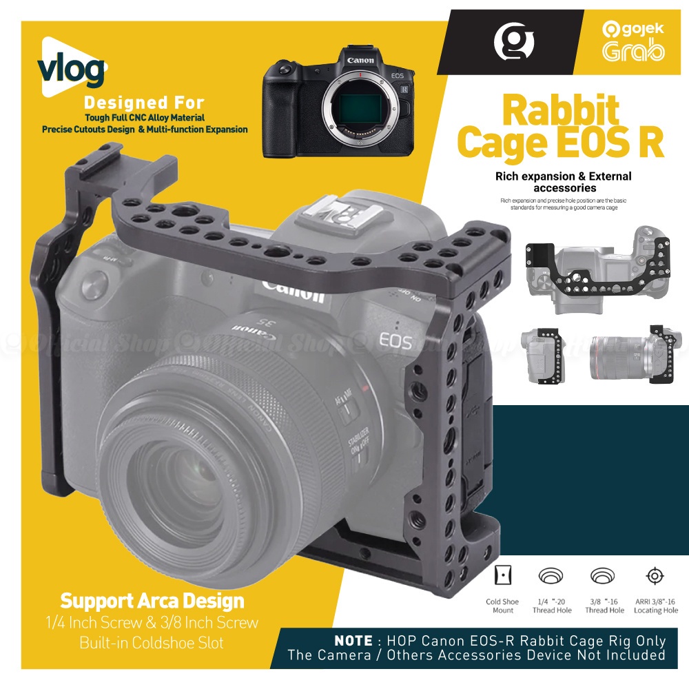 Jual HOP GRC-EOSR Cage Rig for Canon EOS R Full Plate CNC Aluminium ...