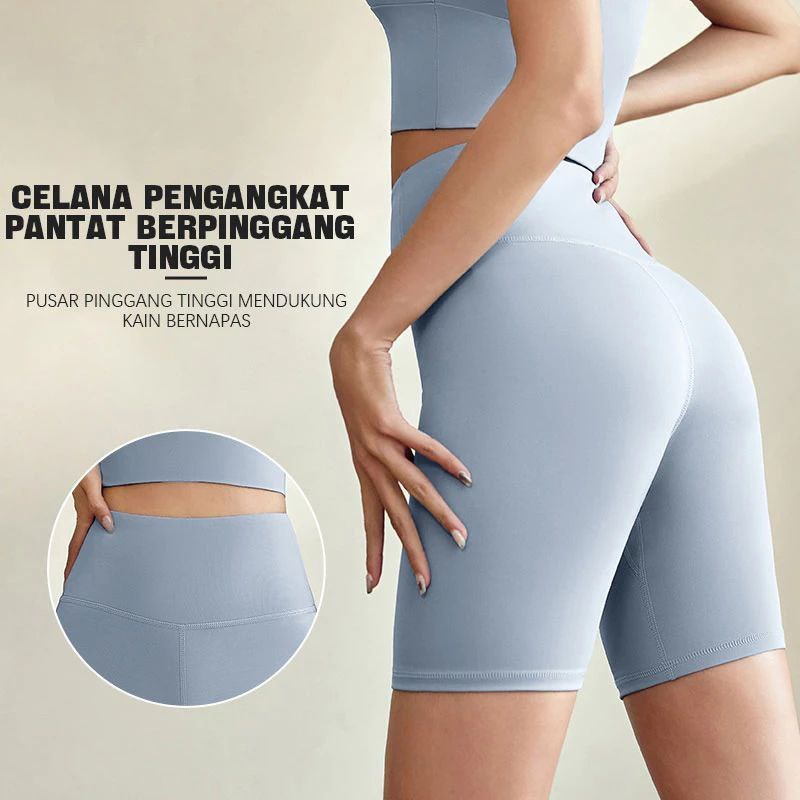 Jual Yagoo - Celana Legging Pendek Highwaist Pants Wanita Celana Olahraga Yoga Gym Fitness ...