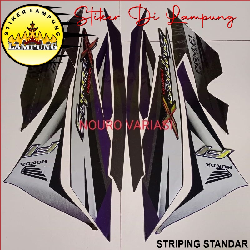 Jual striping honda supra x 125 r helm in pgm fi 2012 violet silver ...