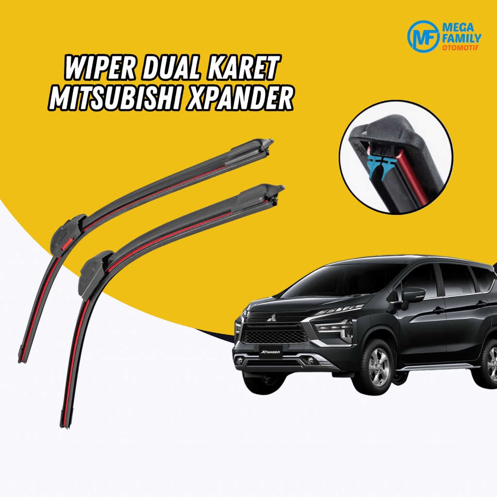 Jual Wiper Mobil Mistsubishi Xpander - Model Frameless 2 Karet 1 Set (2Pcs) Kiri Kanan | Shopee ...