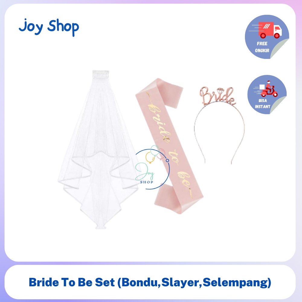 Jual Bride To Be Set isi 3 Bondu Slayer Selempang Bridal Shower Rose ...