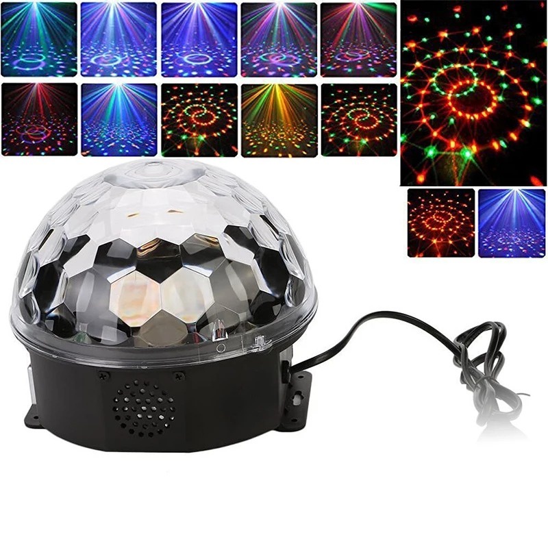 Jual Lampu Crystal Magic Ball Light RGB Disco Colorful LED 20W Rotation ...