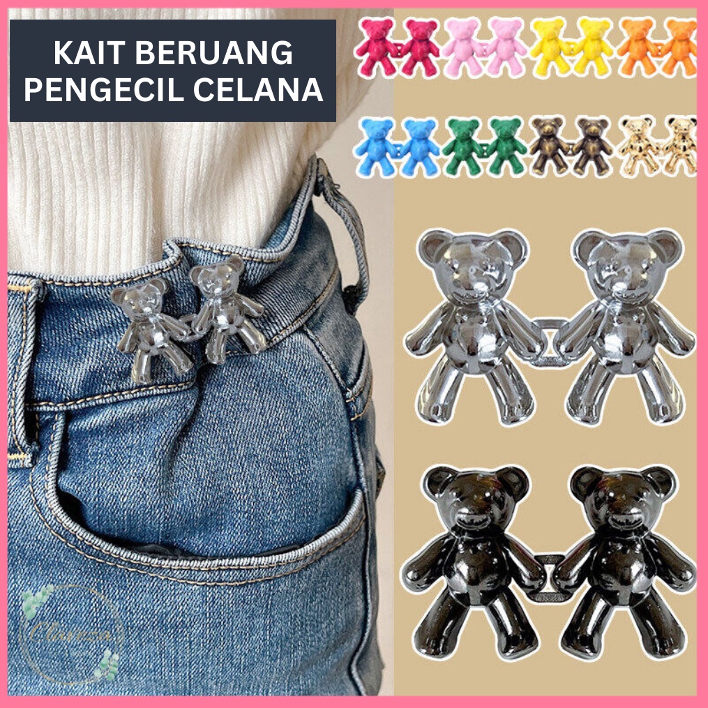 Jual Kancing Pengecil Jeans beruang Bahan Metal Dapat Dilepas Kancing ...