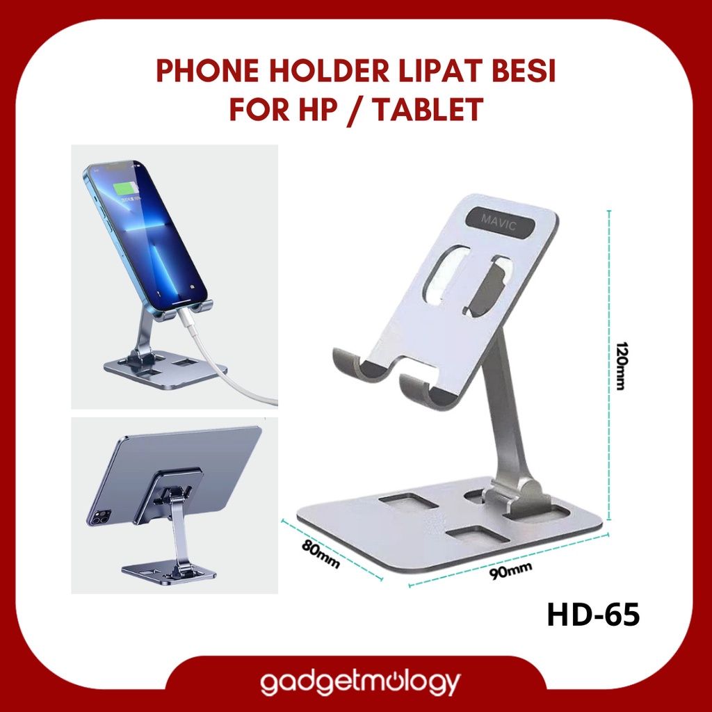 Jual Phone Holder Besi Full Metal HD65 Stand Handphone Tab Penyangga HP ...