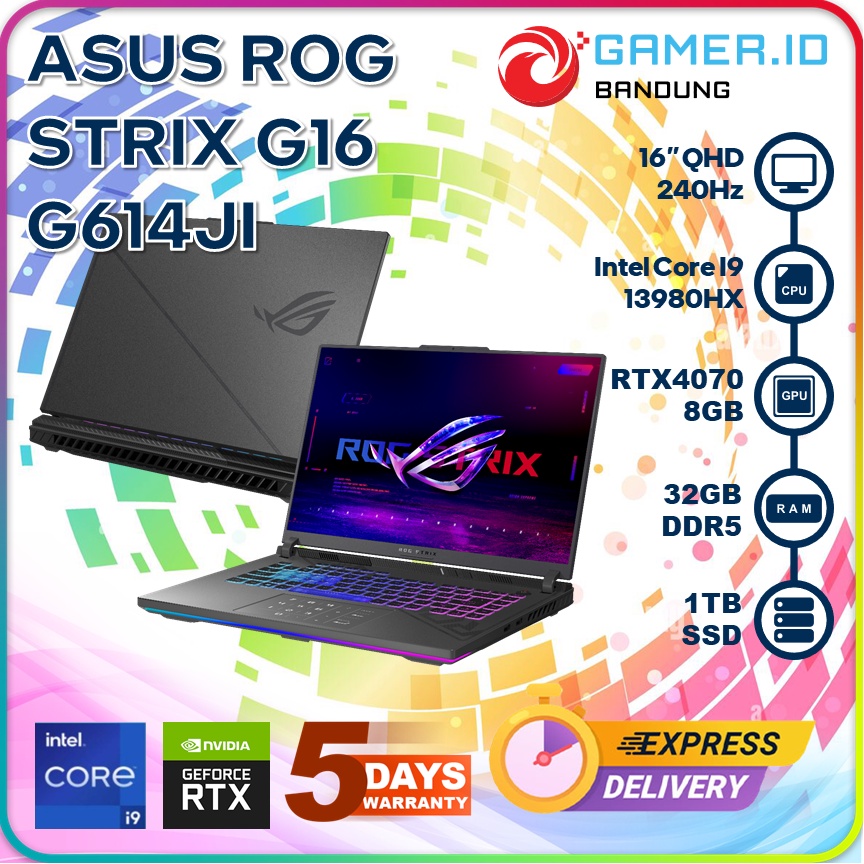 Jual ASUS ROG STRIX G16 G614JI I9 13980HX RTX4070 32GB 1TB 16.QHD 240HZ ...