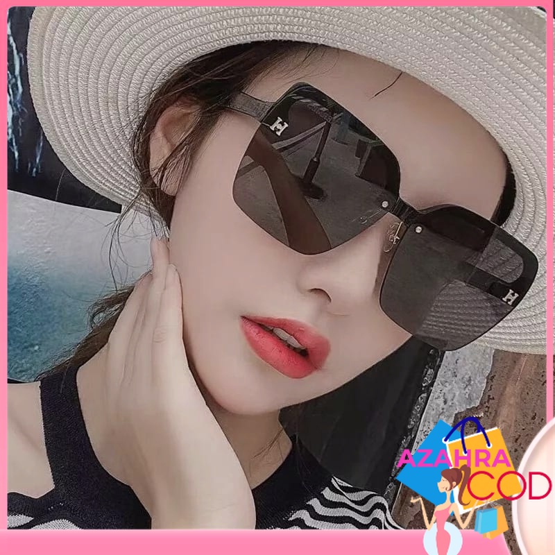 Jual AZAHRA Kacamata Wanita Oversize Tanpa Bingkai Lensa Gradasi Cocok ...