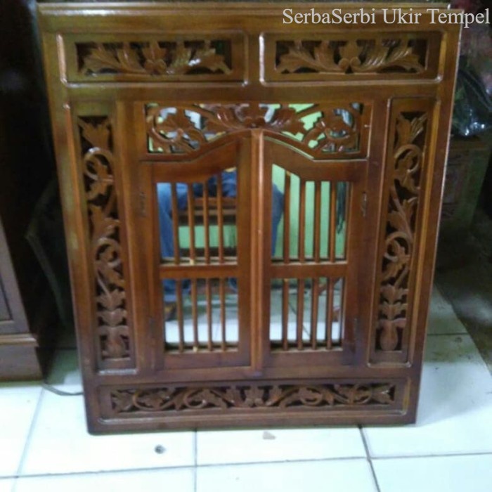 Jual kaca cermin jendela ukir milamit dari kayu jati ukuran kecil ...