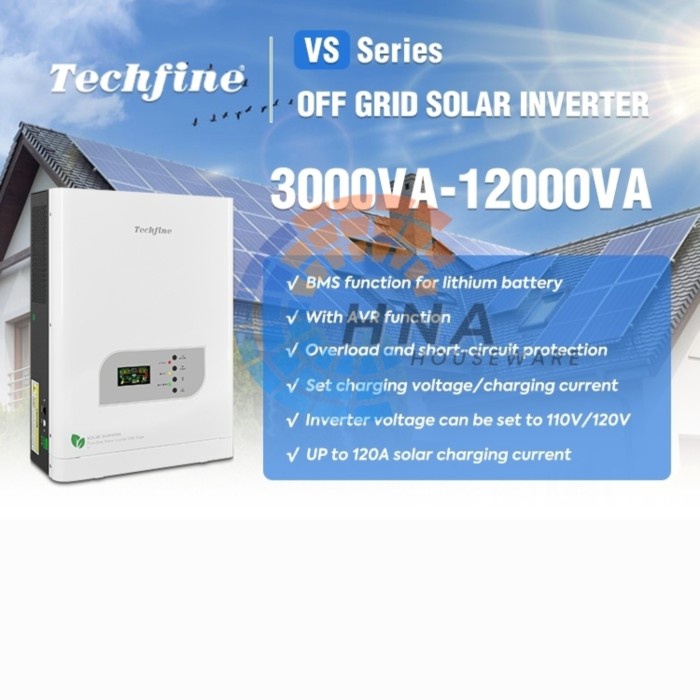 Jual Techfine Inverter hybrid trafo low frequency 3KVA with MPPT 60A ...