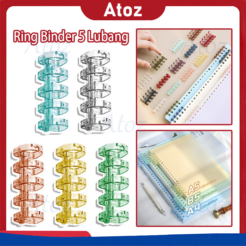 Jual ring binding binder plastik / lubang spiral binder diy loose leaf ...