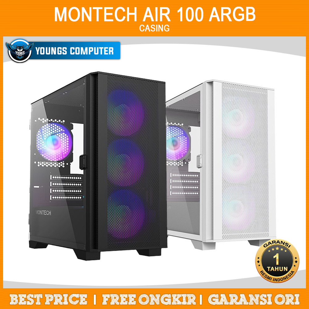 Jual CASE MONTECH AIR 100 ARGB - Micro ATX Tempered Glass Casing ...