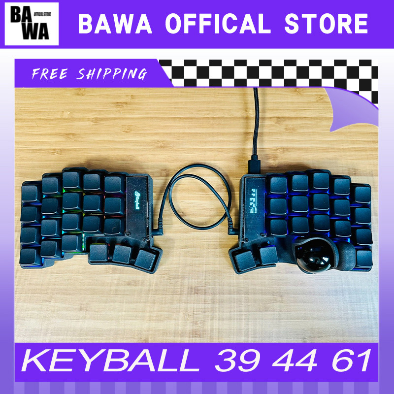 Jual Keyball 39/44/61 Split Keyboard Kit Wired Single Mode Hot Swap 3d Split Rgb Mechanical ...