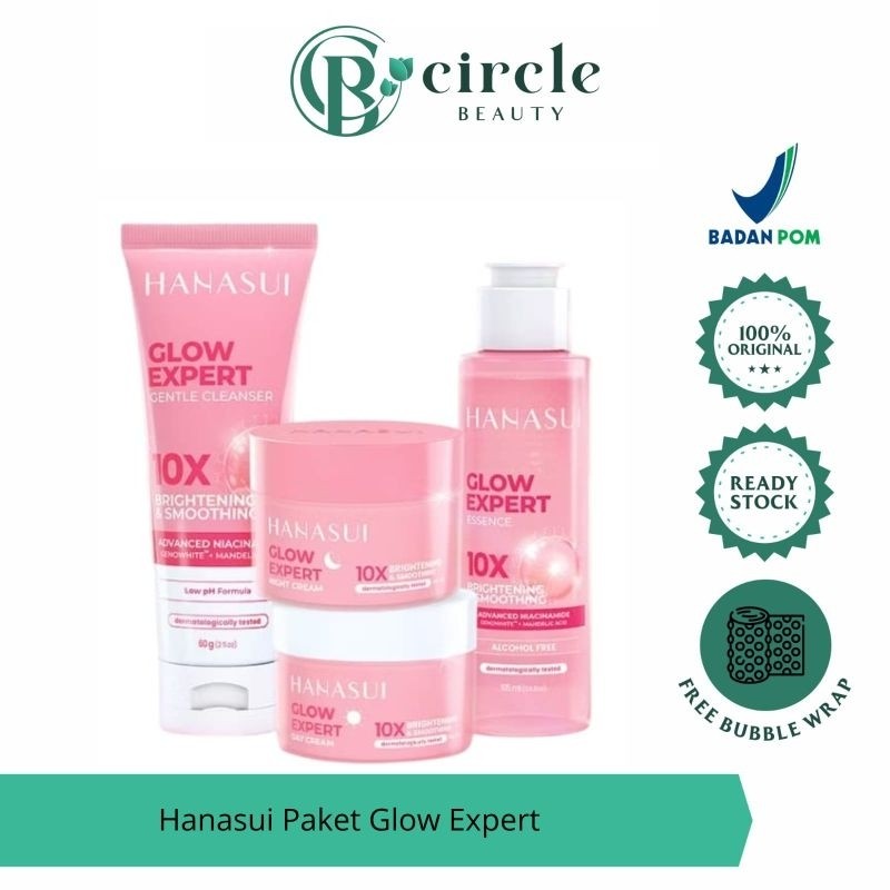 Jual Hanasui Glow Expert Skincare Series (isi 4pcs Free Pouch) New ...