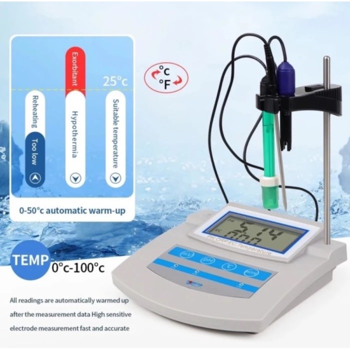 Jual Water Quality Tester 6 in 1 Desktop Monitor PHS-26C Meter PH ORP ...