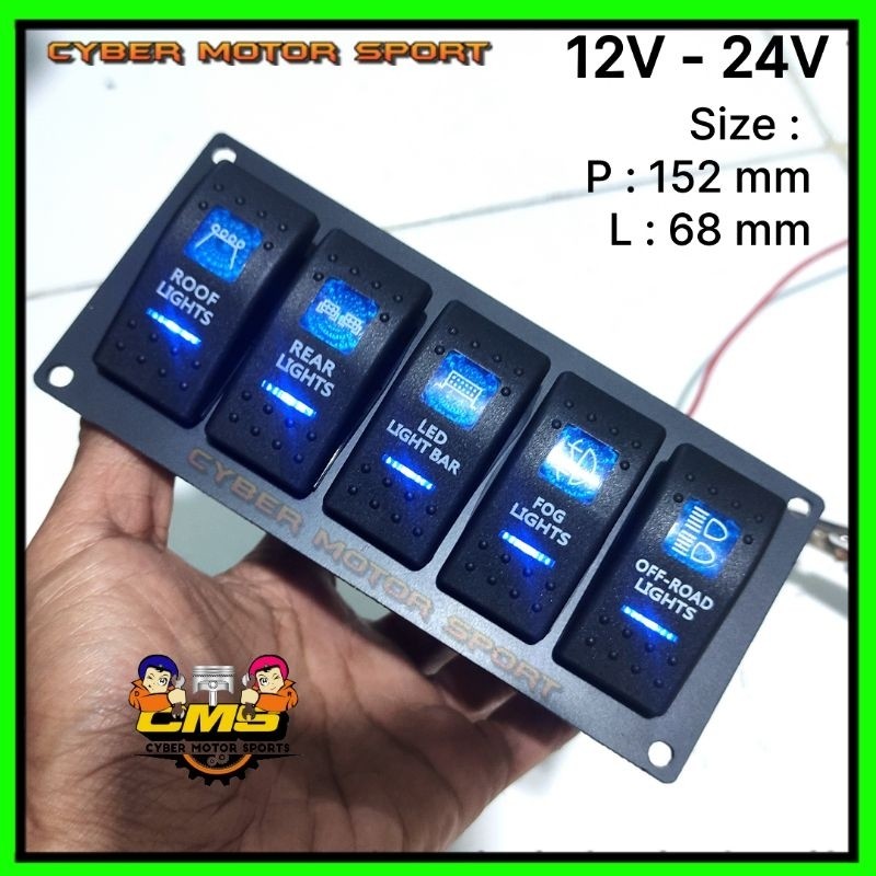 Jual interior dashboarad mobil panel Saklar 12v 24v DC sakelar switch ...