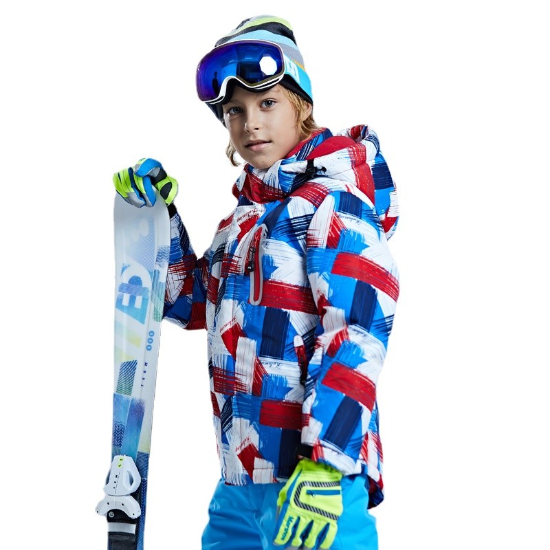 Jual Warm Fleece Snow Coat Kids Boy Waterproof Hooded Girl Ski Jacket Heated Sport Children ...