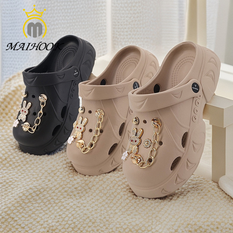 Jual MAIHOOK Sandal Baim Fuji & Wedges Wanita Dewasa Kodok Jibitz Rabit ...