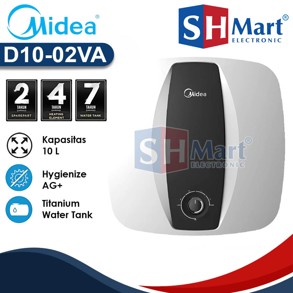 Jual WATER HEATER MIDEA 10 LITER D10-02VA PEMANAS AIR LISTRIK ANTI KOROSI GARANSI RESMI | Shopee ...