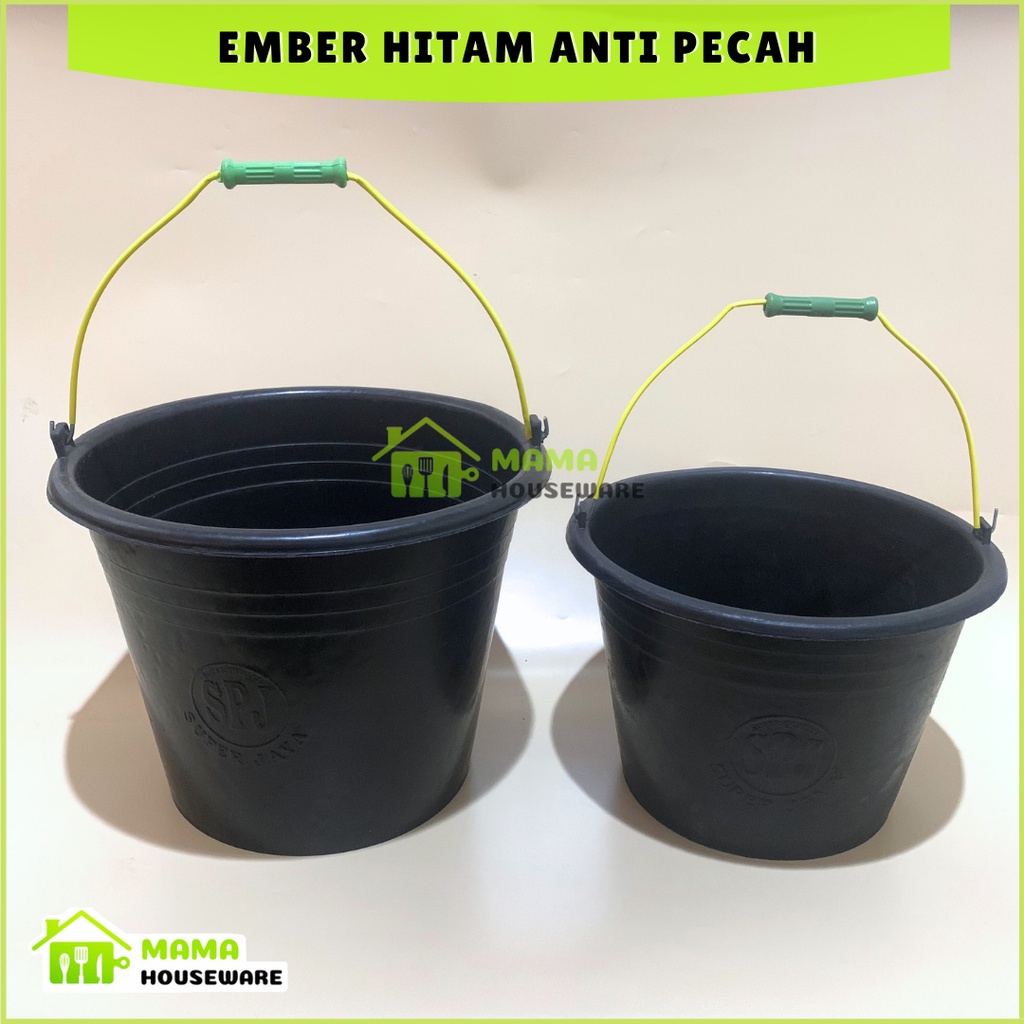 Jual Ember Hitam Anti Pecah / Ember Plastik / Ember Cor Hitam | Shopee ...