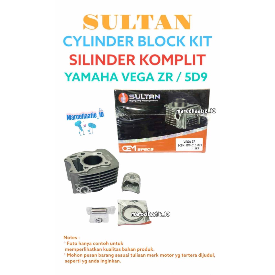 Jual 1 SET SULTAN SILINDER KOMPLIT MOTOR YAMAHA VEGA ZR / 5D9 SLINDER ...