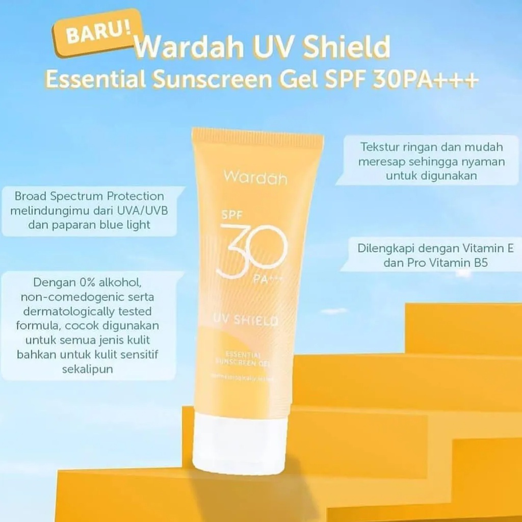 Jual Wardah UV Shield Essential Sunscreen Gel SPF30 | 40 ml | Shopee Indonesia