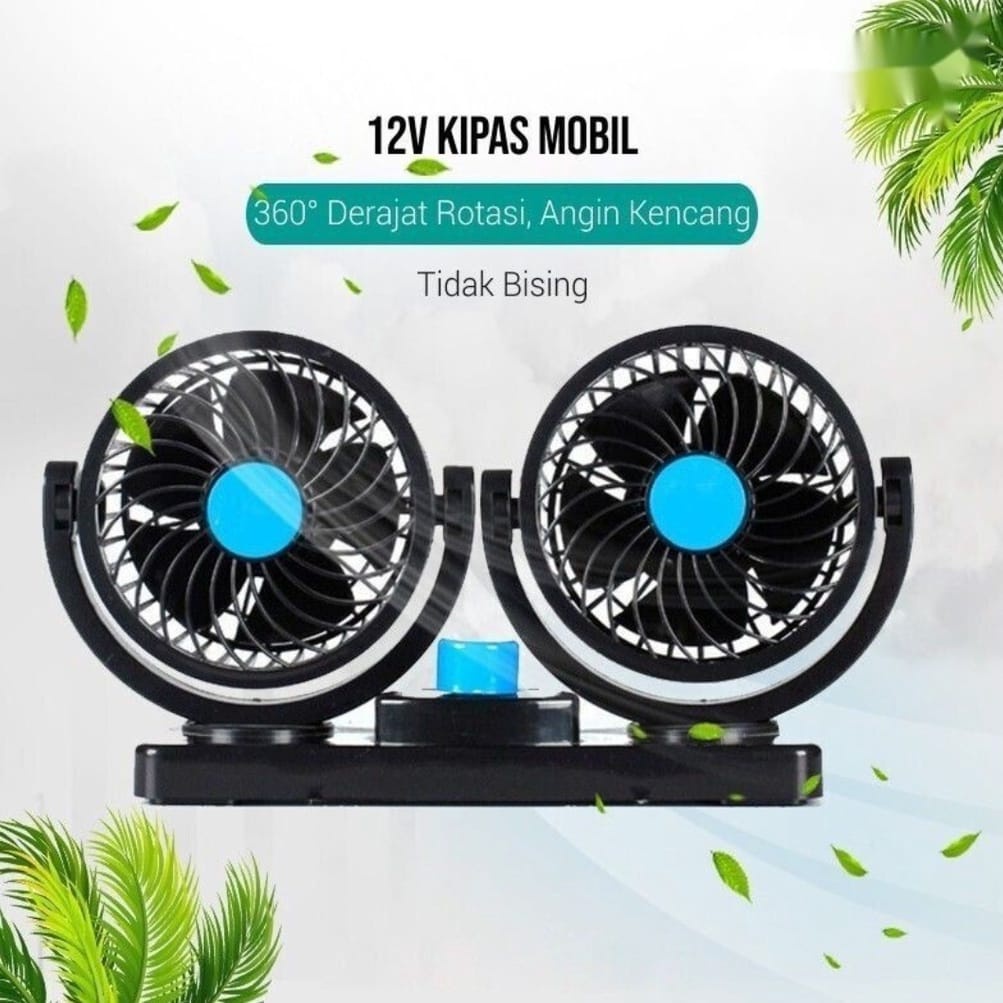 Jual Kipas Angin Mobil Double Headed Mini Fan Car 12 Volt | Shopee Indonesia
