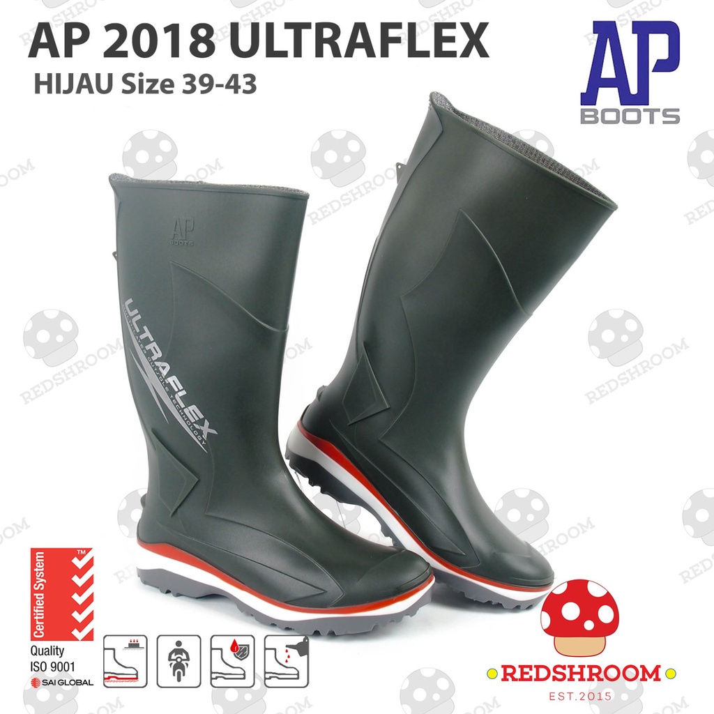 Jual Sepatu Boot Tinggi AP 2018 ULTRAFLEX AP Boots Hijau Karet Lokal ...