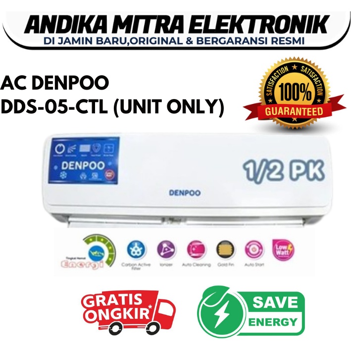 Jual DENPOO AC SPLIT 1/2 PK DDS 05 CTL LOW WATT R 32 | Shopee Indonesia