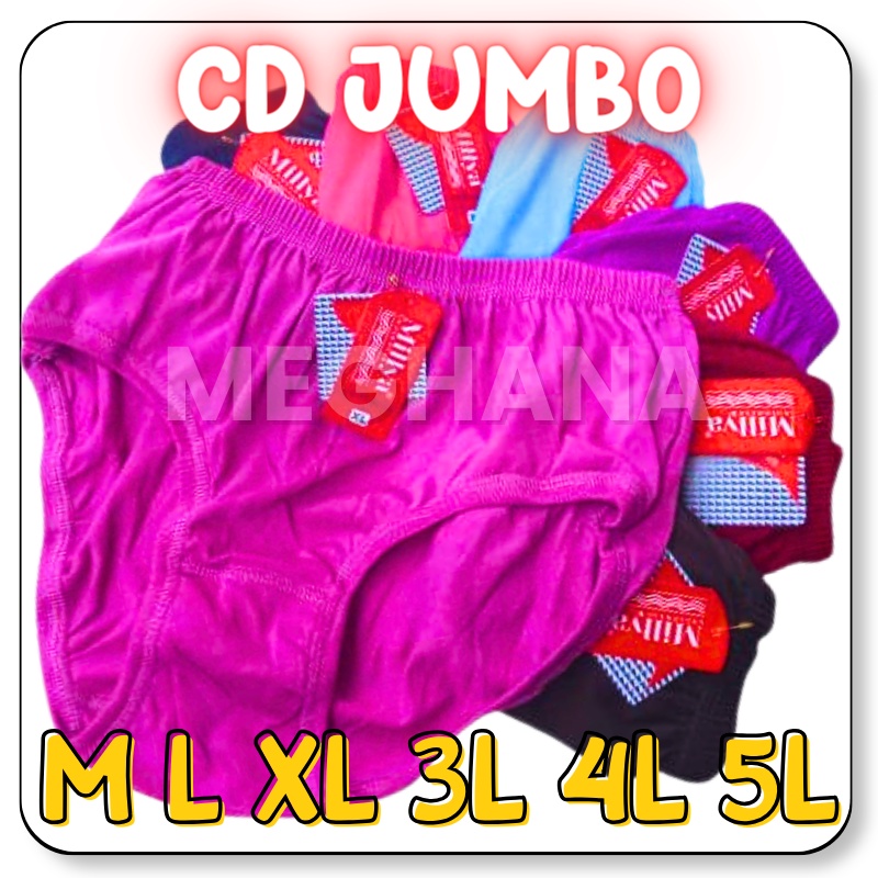 Jual Celana dalam wanita Jumbo polos warna gelap bahan kaos size L, XL, 3L ,4L dan 5L | Shopee ...