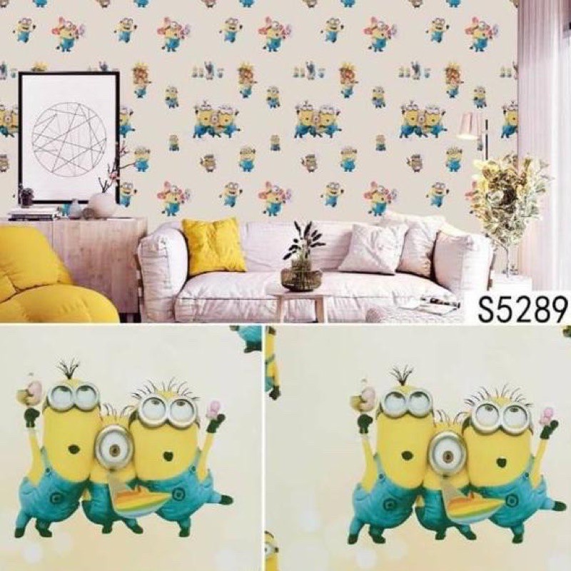 Jual WALLPAPER DINDING MOTIF MINION MOTIF TERBARU MEWAH AESTHETIC ...