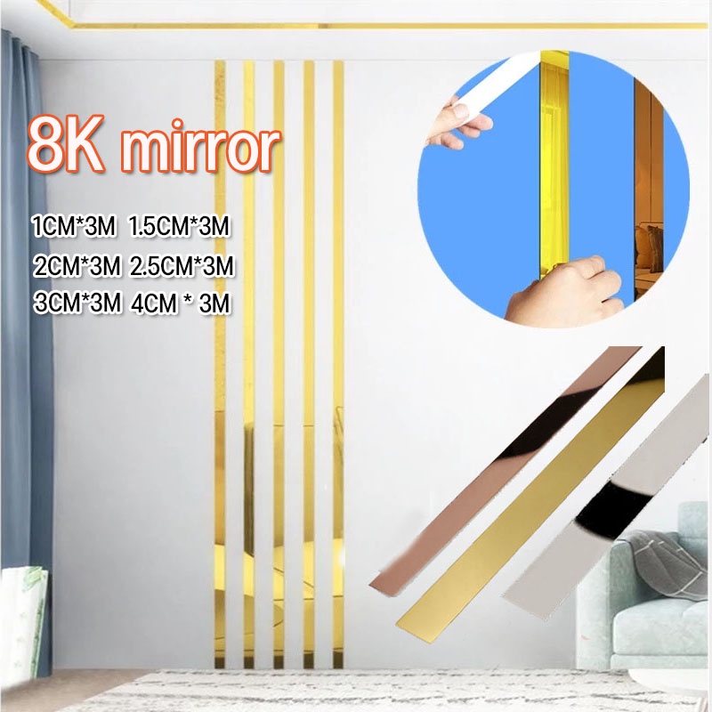 Jual 3M List Plat/Strip Mirror Gold Stainless Steel/List Plat Strip ...