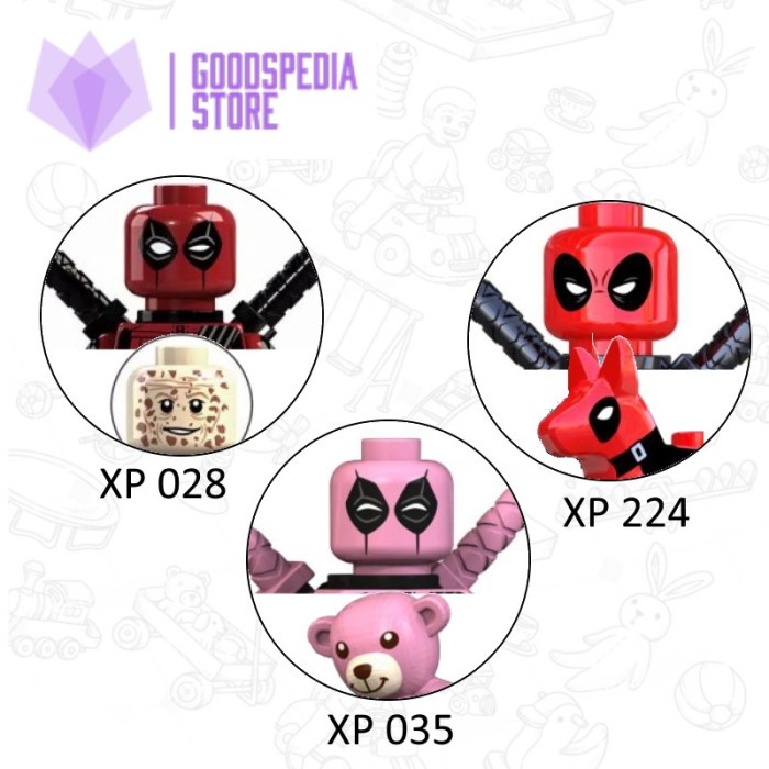 Jual MF Figure kecil Deadpool merah dan pink (SKU XP028 XP035 XP224 ...