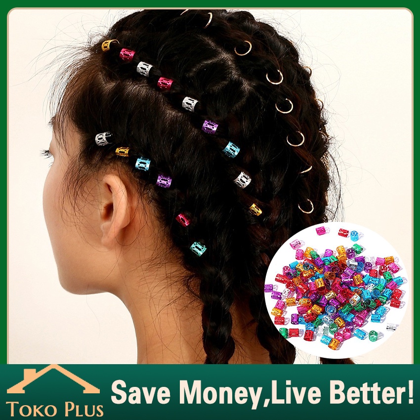 Jual 100pcs Cincin Manik Adjustable Bahan Untuk Dekorasi Rambut Kepang ...
