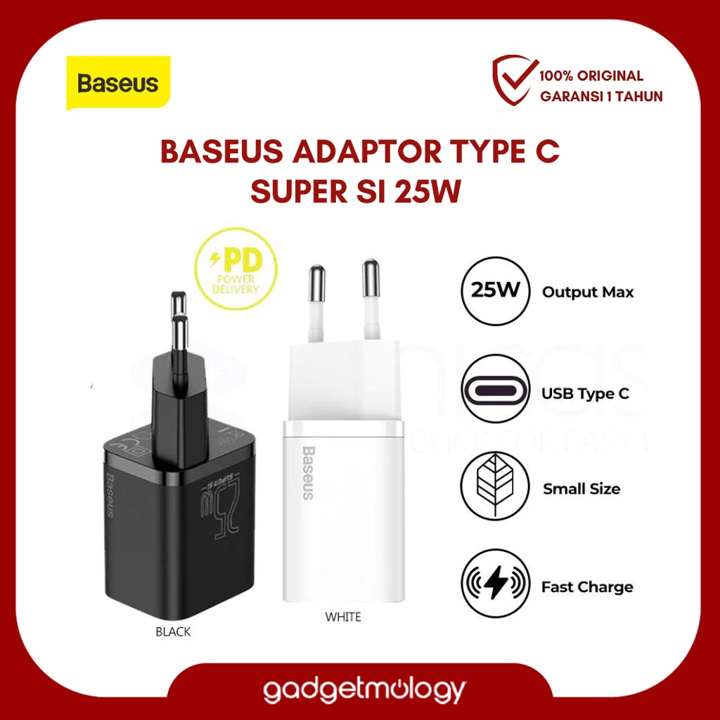 Jual BASEUS Super SI Adaptor Fast Charging 25W Port Type C Quick ...