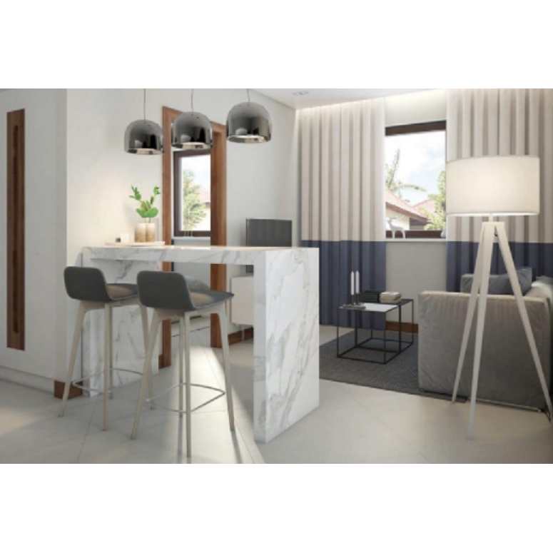 Jual Meja Bar Minimalis Apartemen /Kitcehnset Style Apartment In White ...