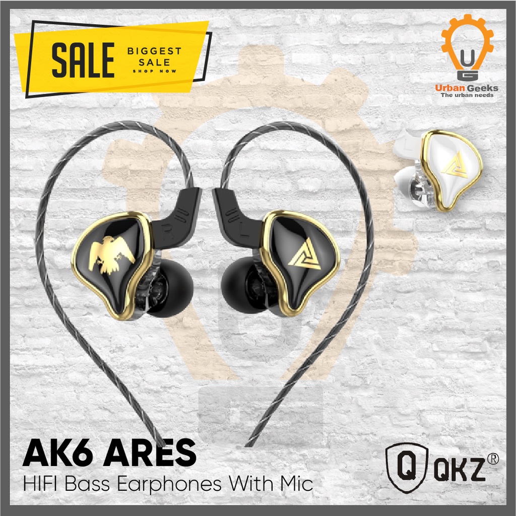 Jual Earphones QKZ AK6 ARES AERS Stereo HiFi IEM Gaming Earphone WITH ...