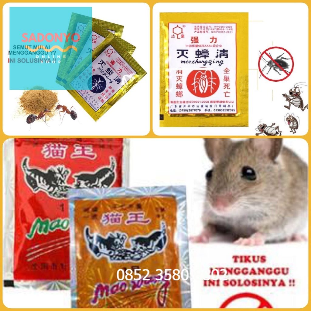 Jual RACUN SEMUT MEI JI Qing RACUN TIKUS MAO WANG RACUN KECOA MEI ZHANG ...