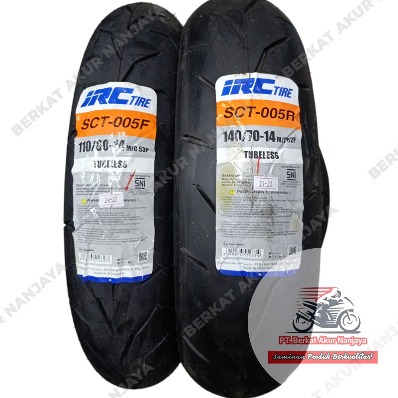 Jual Sepasang Ban Aerox IRC 110/80 dan 140 70 Ring 14 IRC SCT 005 ...